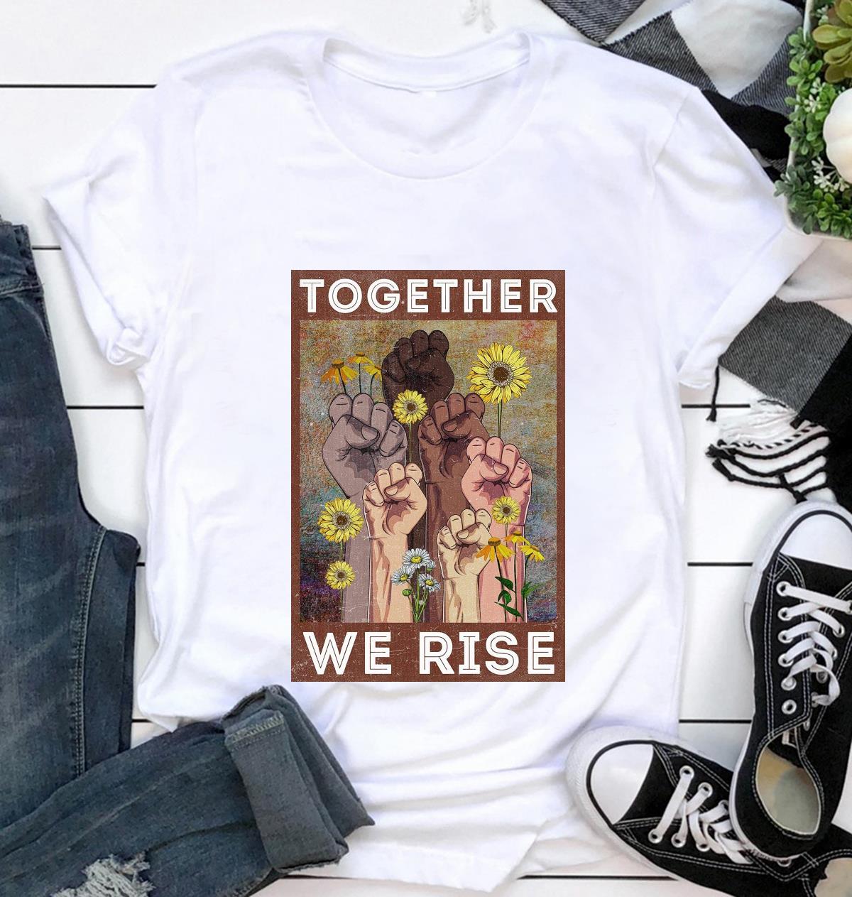 Feminist together we rise poster canvas - Camaelshirt Trending Tees