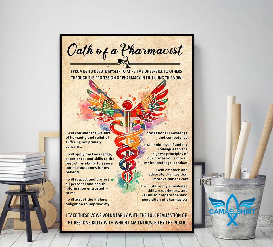 Oath of A Pharmacist poster canvas - Camaelshirt Trending Tees