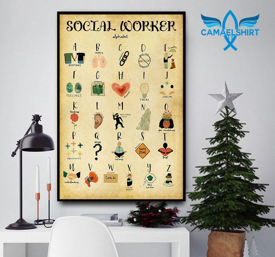 Social worker alphabet poster canvas - Camaelshirt Trending Tees