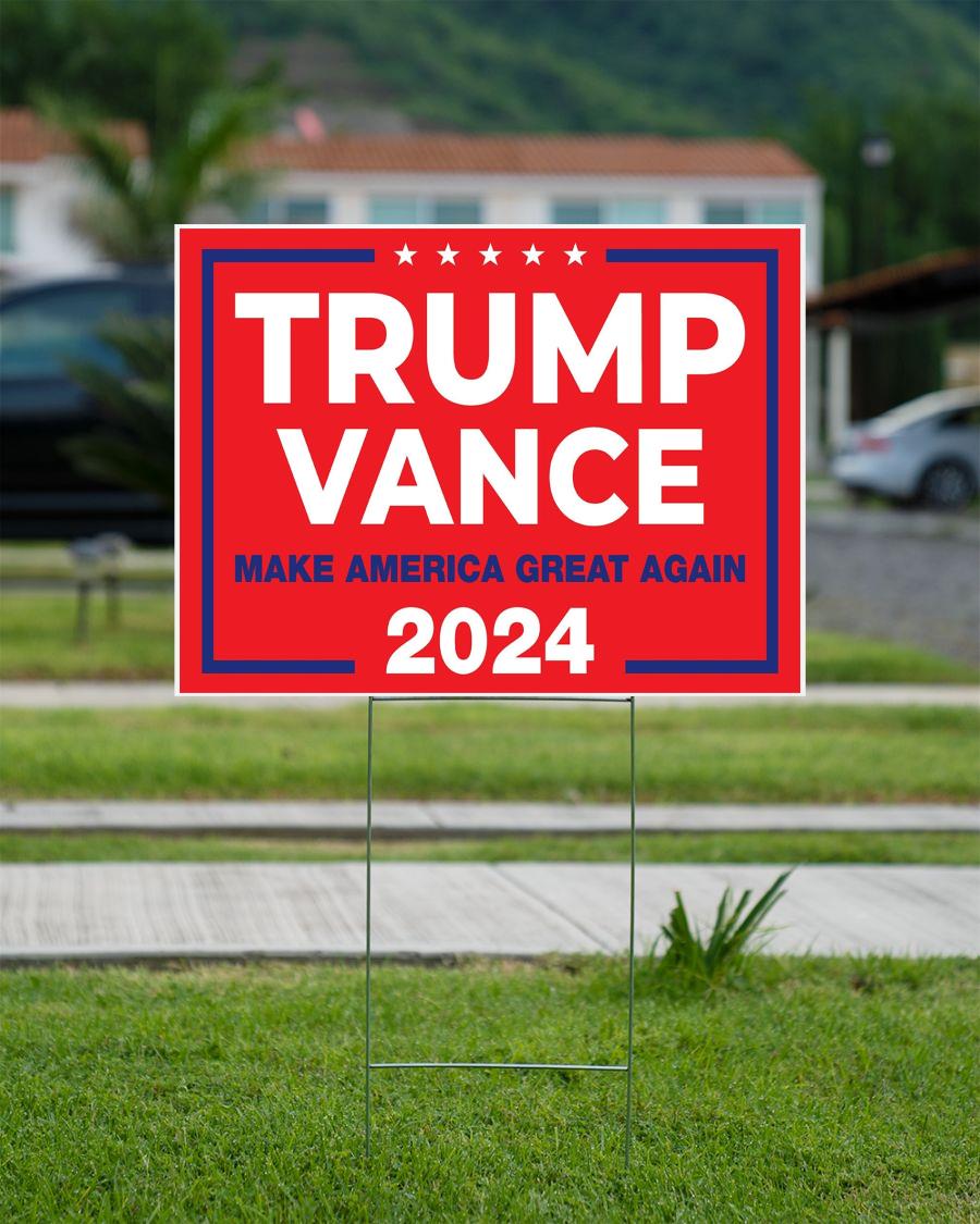 Graphic Trump Vance 2024 red yard sign