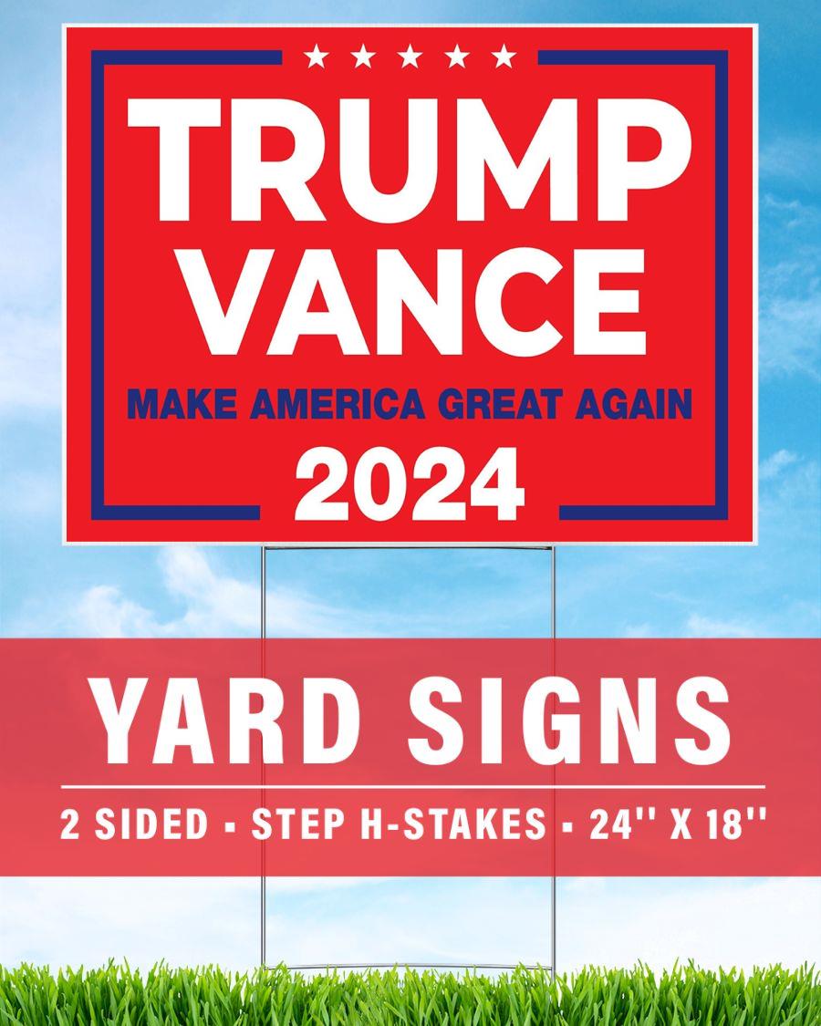 Graphic Trump Vance 2024 red yard sign