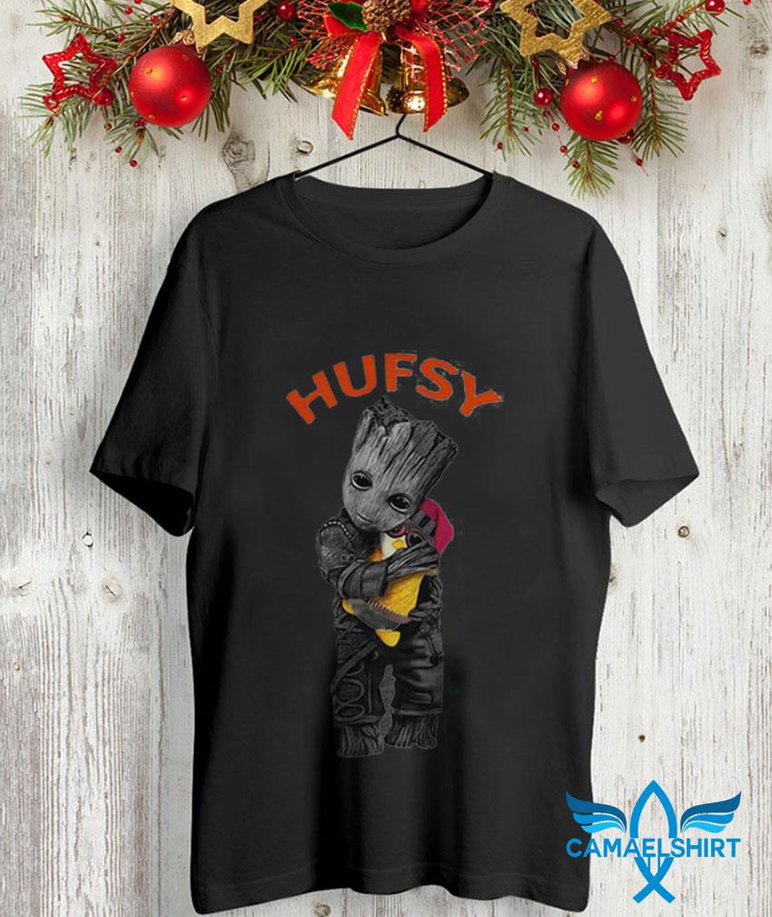 Baby Groot hugs Hugsy Penguin t-shirt
