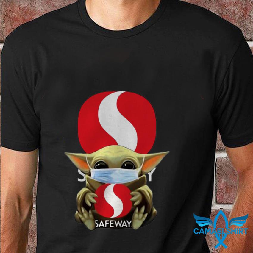 The Mandalorian Baby Yoda hug Safeway t-shirt