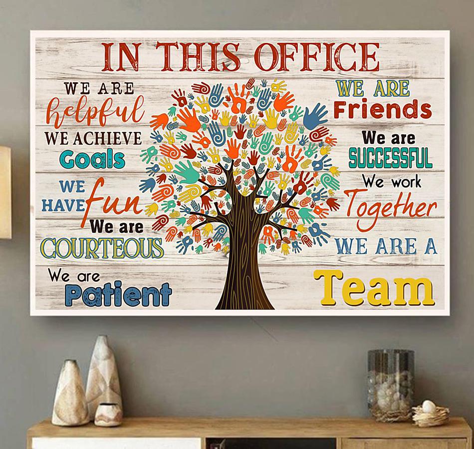 In This Office Social Worker Tree poster canvas