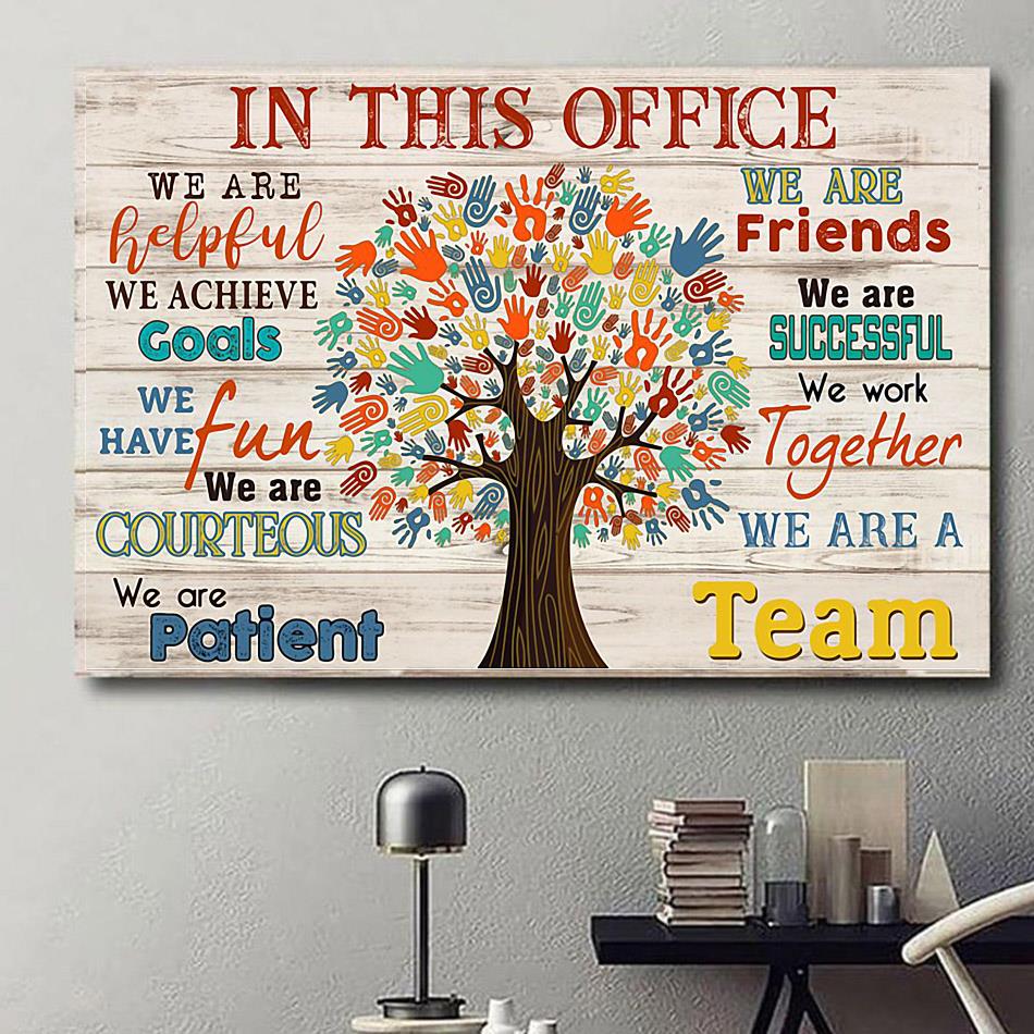 In This Office Social Worker Tree poster canvas