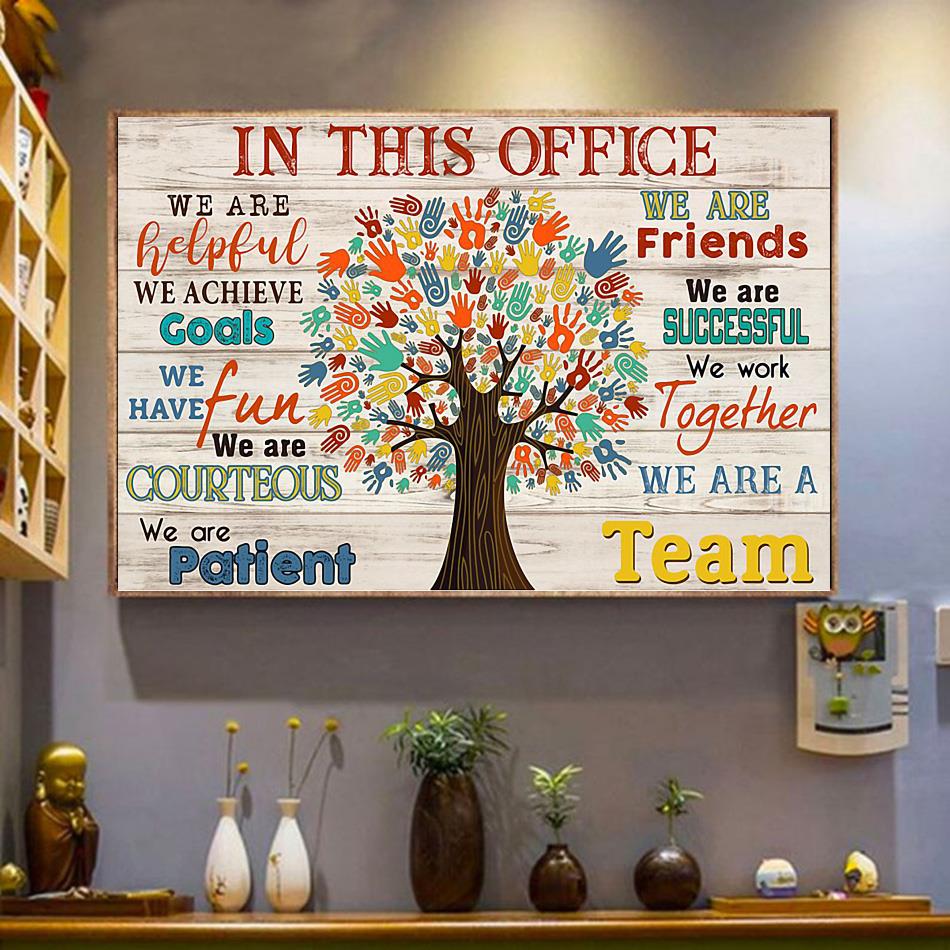 In This Office Social Worker Tree poster canvas