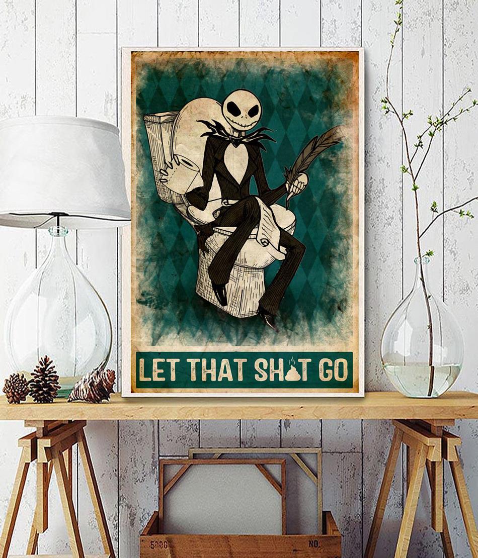 Jack Skellington toilet let that shit go poster - Camaelshirt Trending Tees