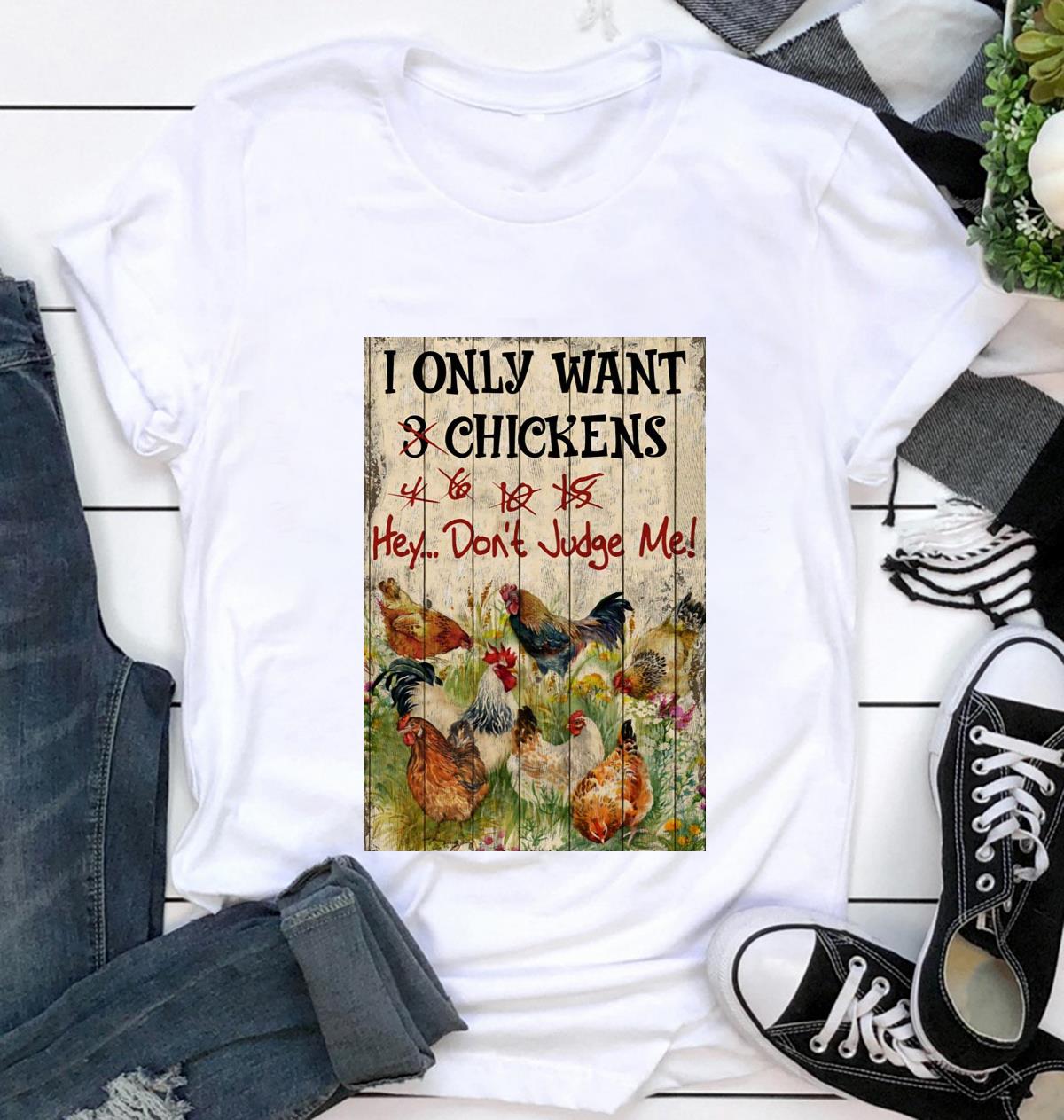 Pallet don't judge me chickens poster - Camaelshirt Trending Tees